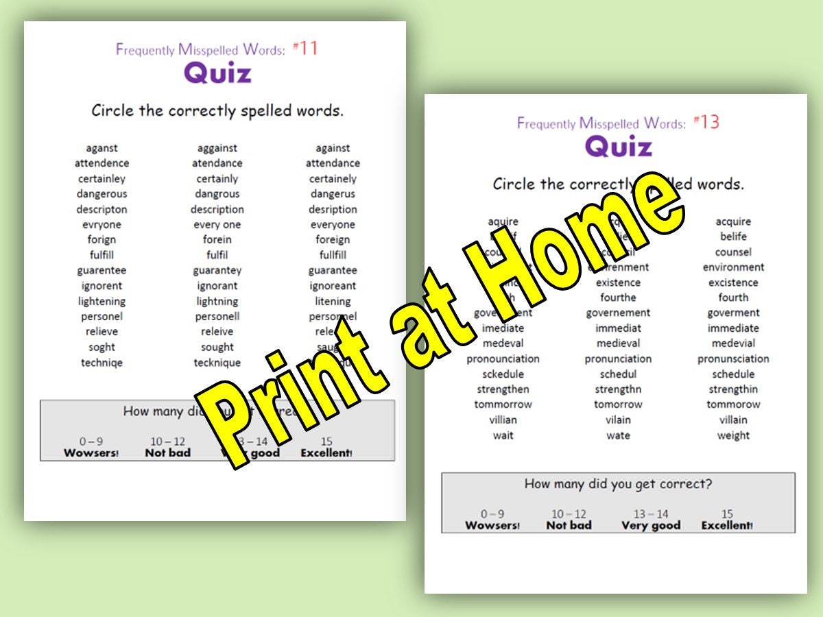 Frequently Misspelled Words, Fourth Grade, Fifth Grade, Educational ...