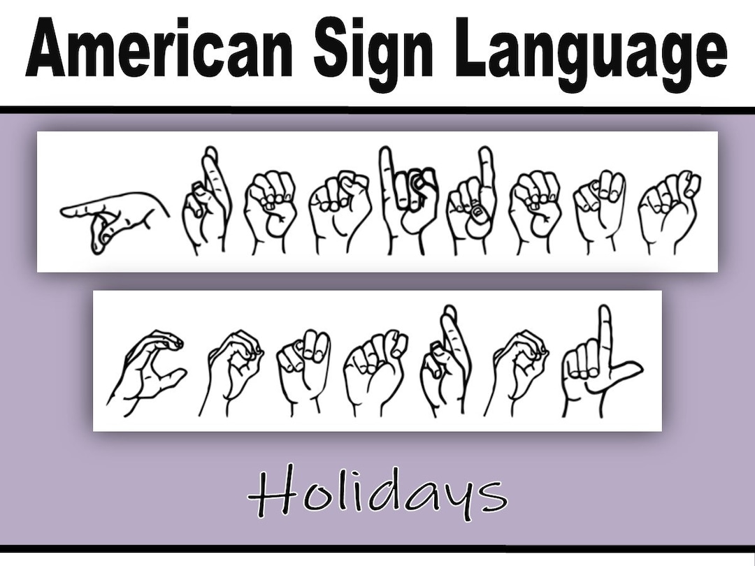 American Sign Language - HOLIDAYS, Worksheets, Digital Download ...