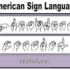 American Sign Language - HOLIDAYS, Worksheets, Digital Download ...