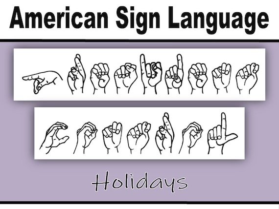 American Sign Language HOLIDAYS Worksheets Digital - Etsy