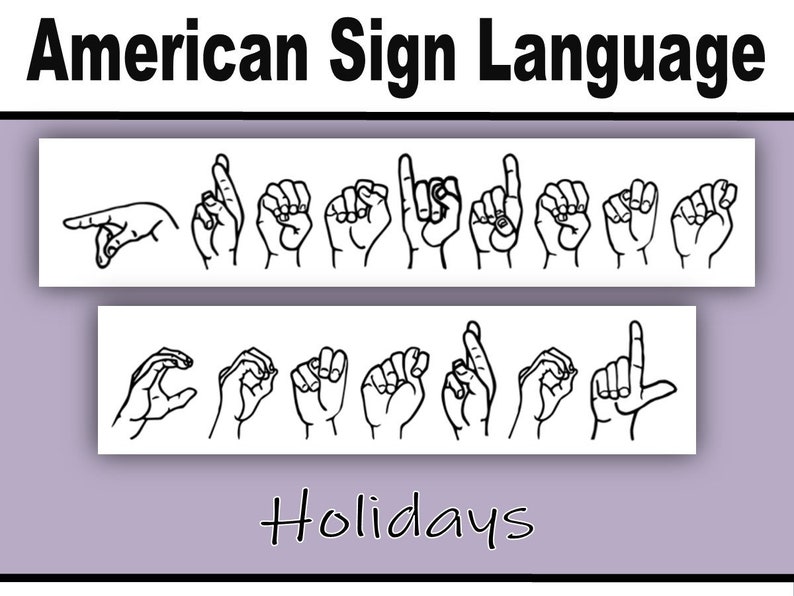American Sign Language - HOLIDAYS, Worksheets, Digital Download ...