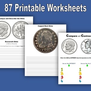 Learn About the DIME Money Worksheets, US Coins, Instant Digital ...