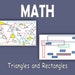 Triangles and Rectangles Worksheets, 50 Printables, Geometry, Instant ...