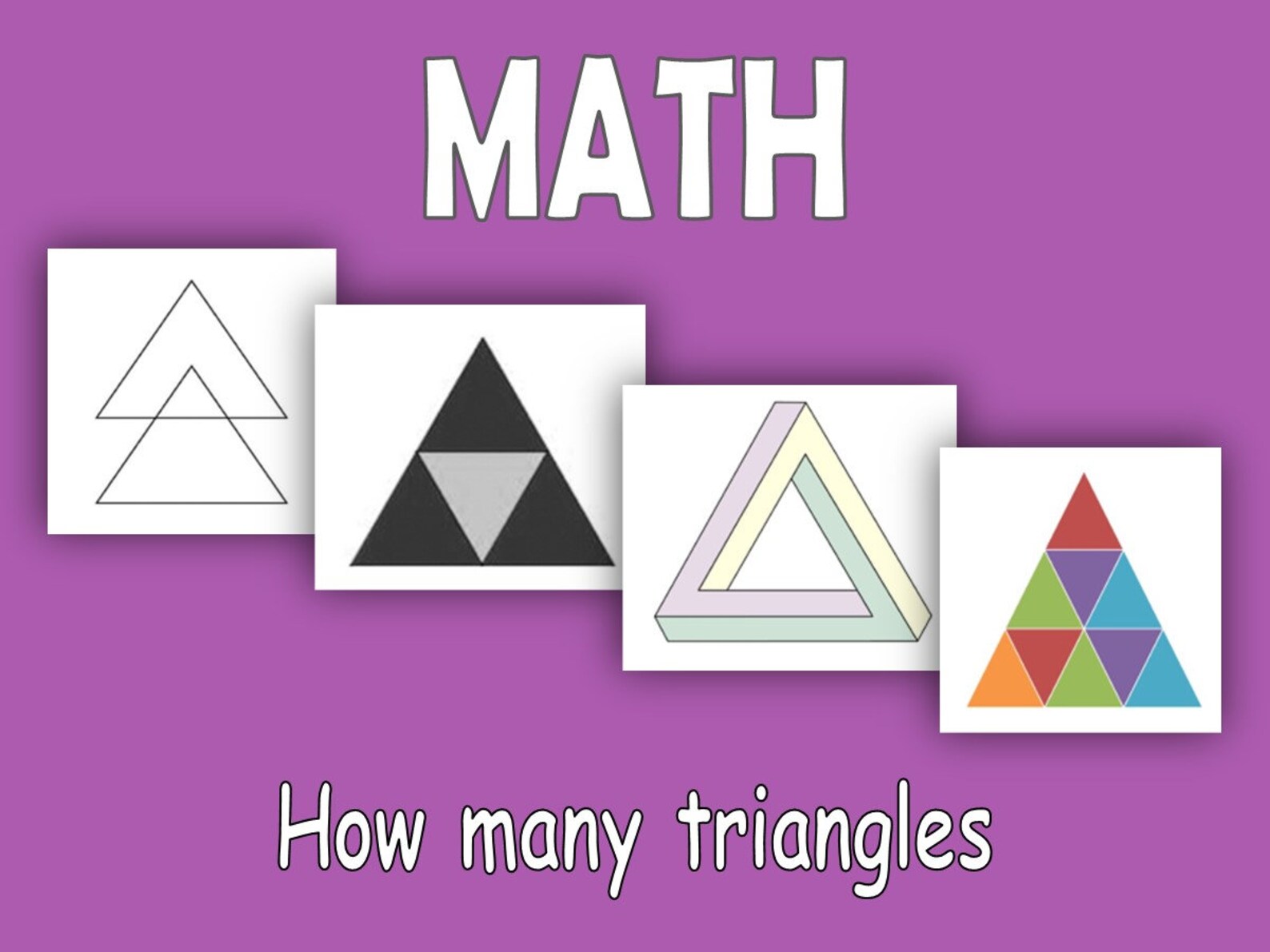 HOW MANY TRIANGLES Math Worksheets, Geometry, Homeschool, Daycare ...