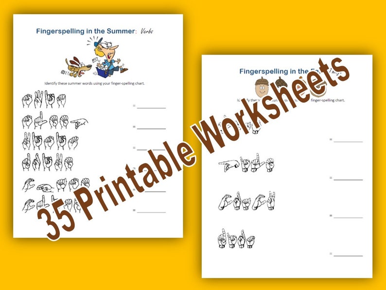 American Sign Language FOUR SEASONS, Worksheets, Digital Download ...