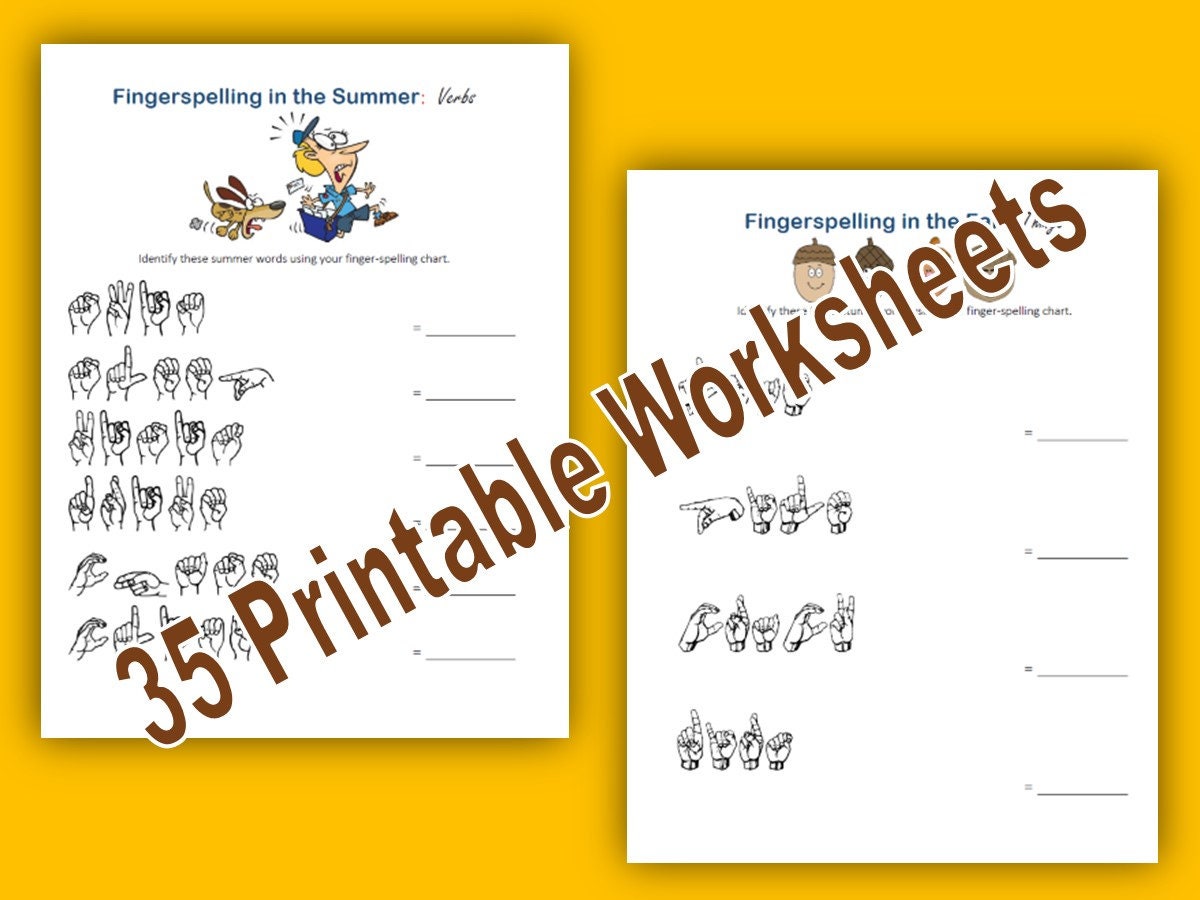 American Sign Language FOUR SEASONS, Worksheets, Digital Download ...