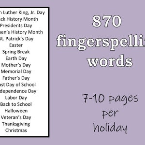 American Sign Language - HOLIDAYS, Worksheets, Digital Download ...