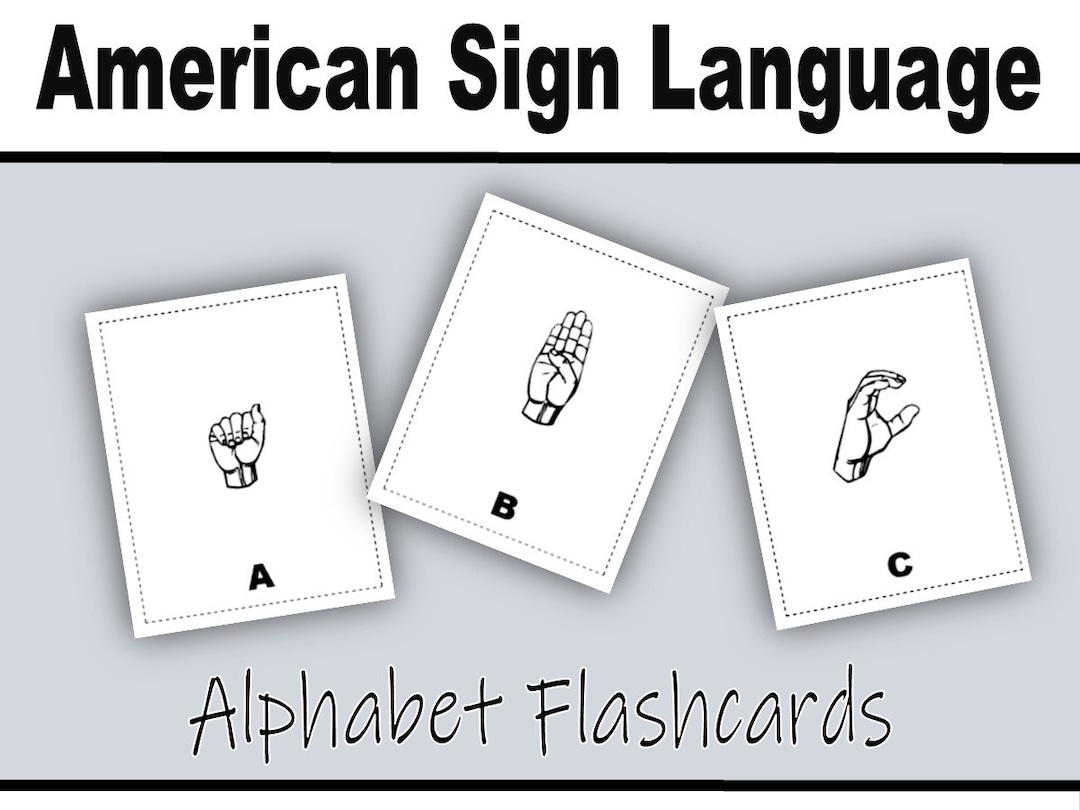 American Sign Language Alphabet FLASHCARDS, Digital Download ...