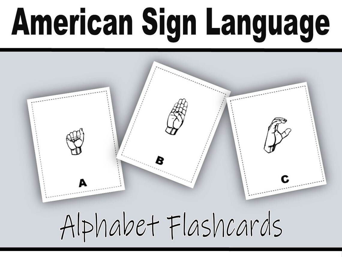 American Sign Language Alphabet FLASHCARDS Digital Download - Etsy