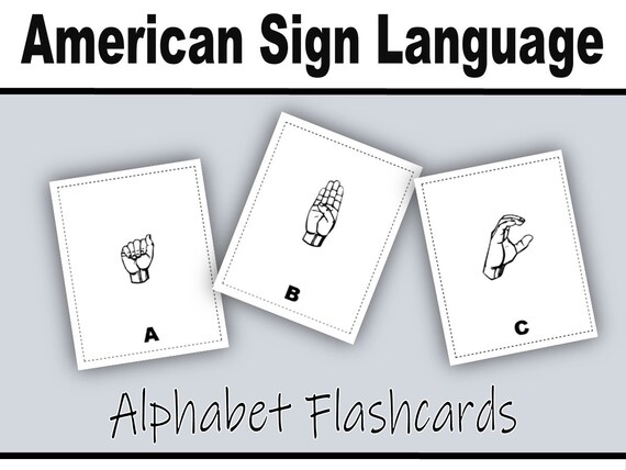 American Sign Language Alphabet FLASHCARDS Digital Download - Etsy