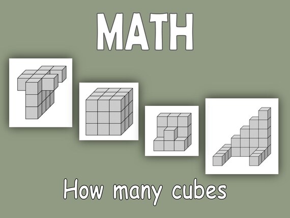 HOW MANY CUBES Math Worksheets Geometry Homeschool - Etsy