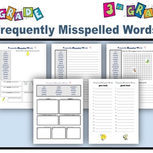 Frequently Misspelled Words 2nd Grade 3rd Grade Digital - Etsy