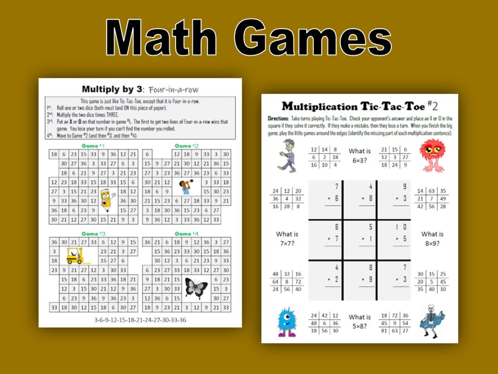 Multiplication Worksheets, 144 Printables, Third Grade, Instant Digital ...