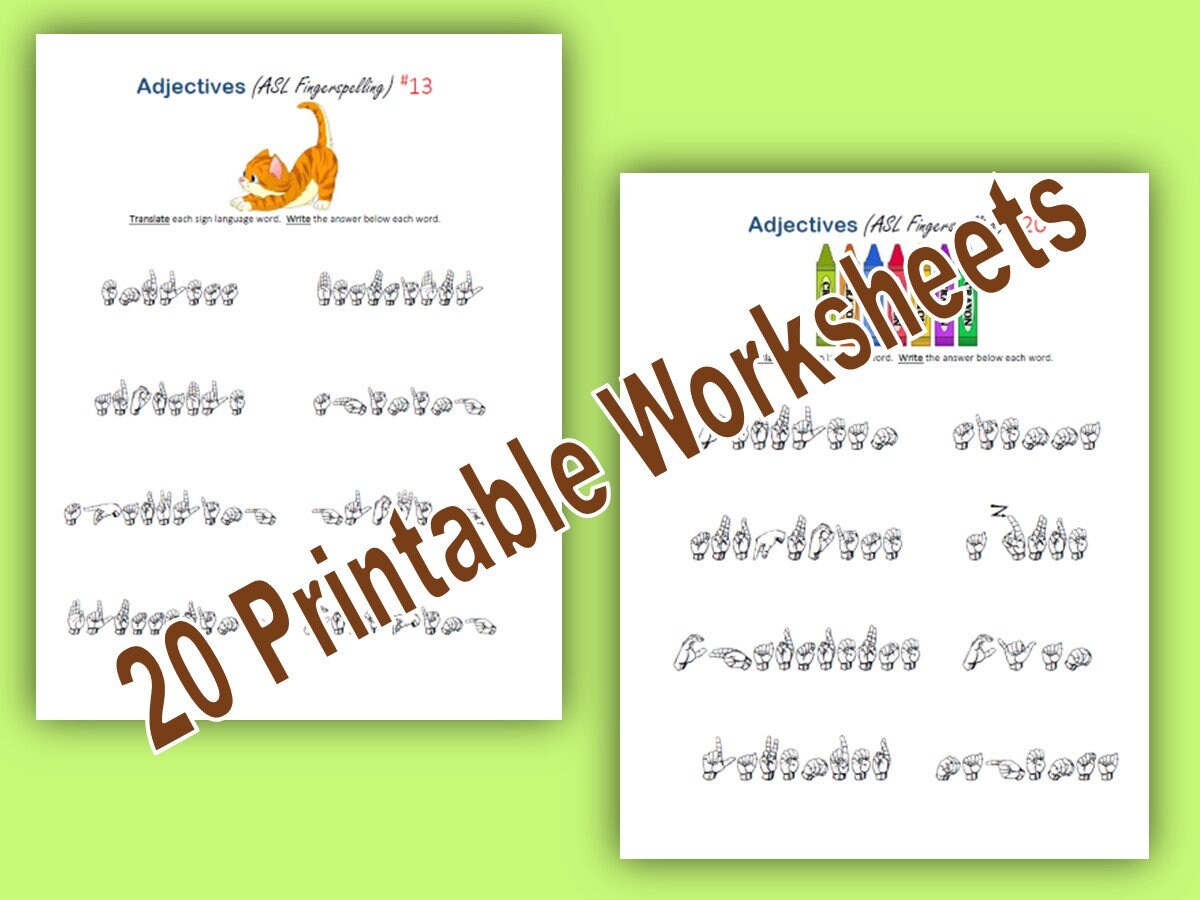Sign Language Words And Phrases Worksheets