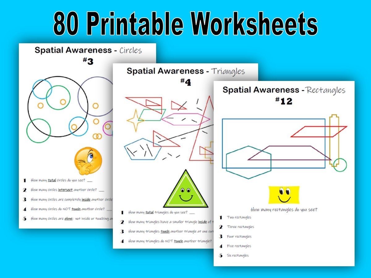 Spatial Reasoning Worksheets, 80 Printables, Geometry, Shapes, Brain ... Spatial Reasoning Worksheets, 80 Printables, Geometry, Shapes, Brain ...