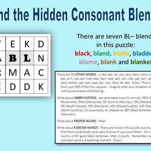 Word Puzzles - Hidden Consonant Blends, Boggle, Word Search, Instant ...