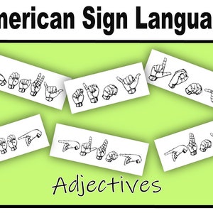 American Sign Language ADJECTIVES, Worksheets, Digital Download ...