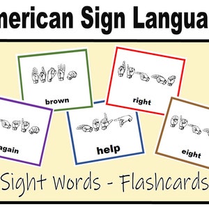 Sight Words - FLASHCARDS, American Sign Language, Digital Download ...