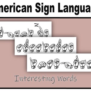 American Sign Language - Interesting Words, Worksheets, Digital ...