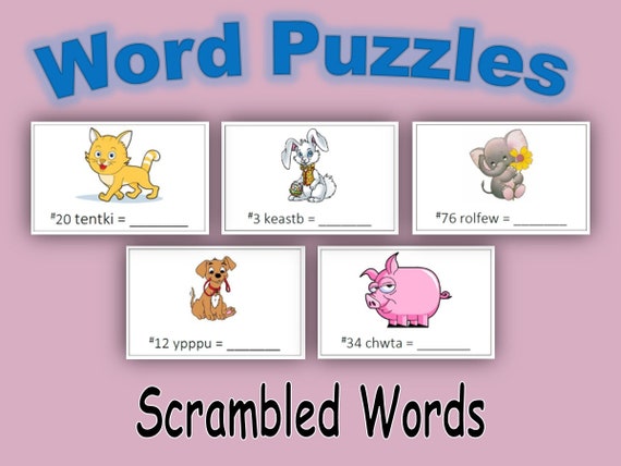 Word Puzzles Scrambled Words Printable Flashcards Instant - Etsy