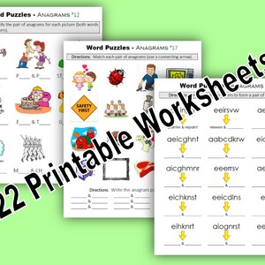 Word Puzzles ANAGRAMS, Instant Digital Download, Worksheets, Back to ...