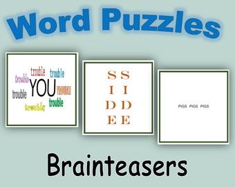 Word Puzzles - Hidden Nouns, Boggle, Word Search, Instant Digital ...