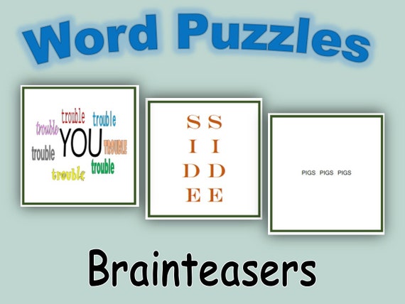Word Puzzles Brainteasers Instant Digital Download - Etsy