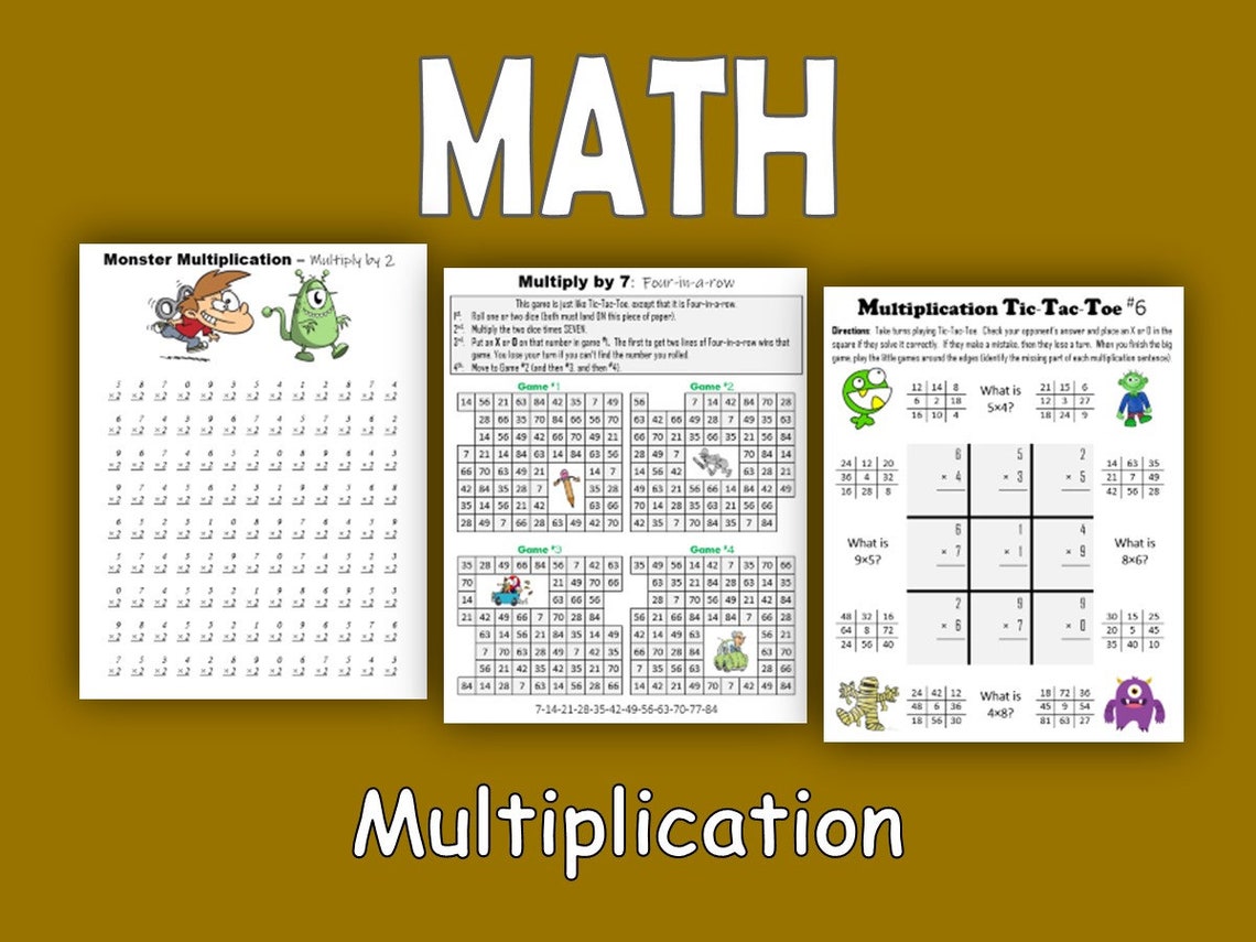 Multiplication Worksheets, 144 Printables, Third Grade, Instant Digital ...
