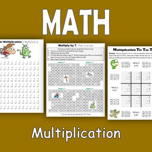 Multiplication Worksheets, 144 Printables, Third Grade, Instant Digital ...