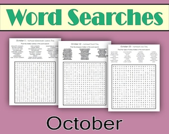 Word Searches for September, Digital Download, Back to School, After ...