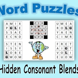 Word Puzzles - Hidden Consonant Blends, Boggle, Word Search, Instant ...