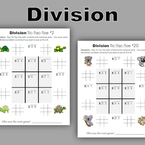 Math Tic-tac-toe, 80 Printable Worksheets, Instant Digital Download ...