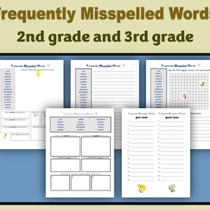 Frequently Misspelled Words, 2nd Grade, 3rd Grade, Digital Download ...
