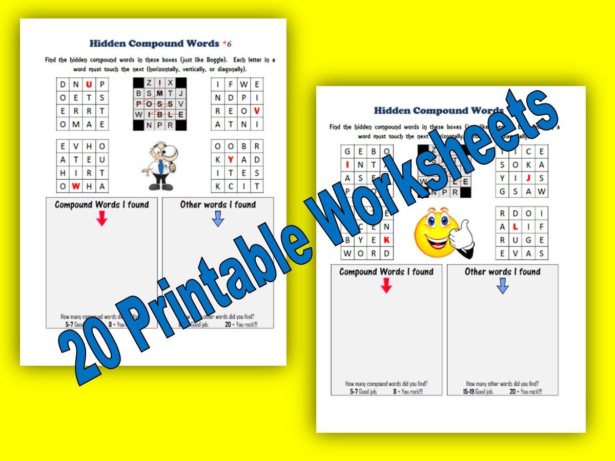 Word Puzzles - Hidden Compound Words, Boggle, Word Search, Instant ...