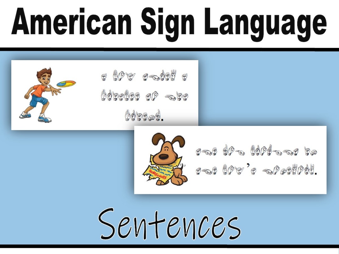 American Sign Language Alphabet SENTENCES, Digital Download ...