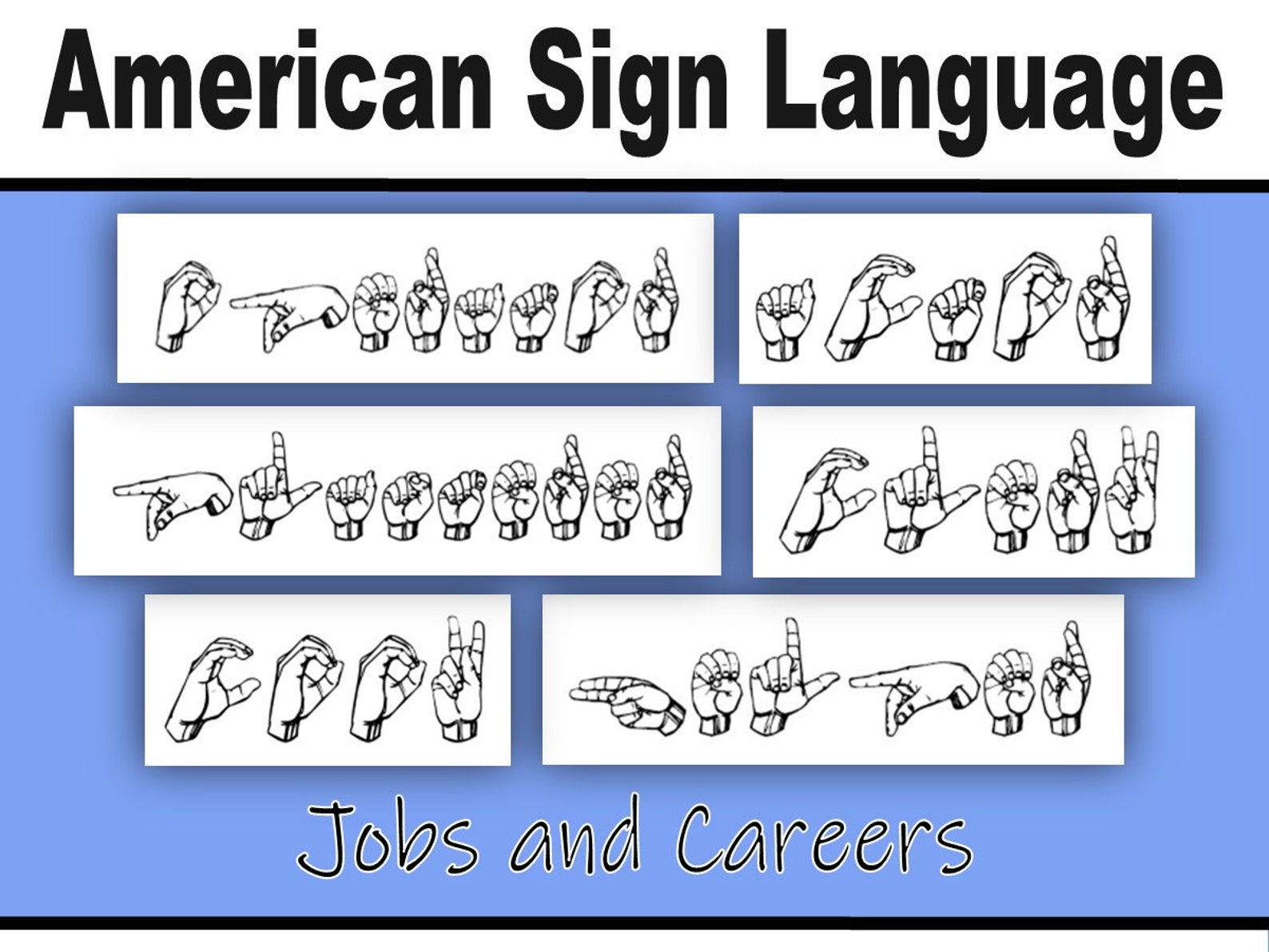 American Sign Language - JOBS and CAREERS, Worksheets, Digital Download ...