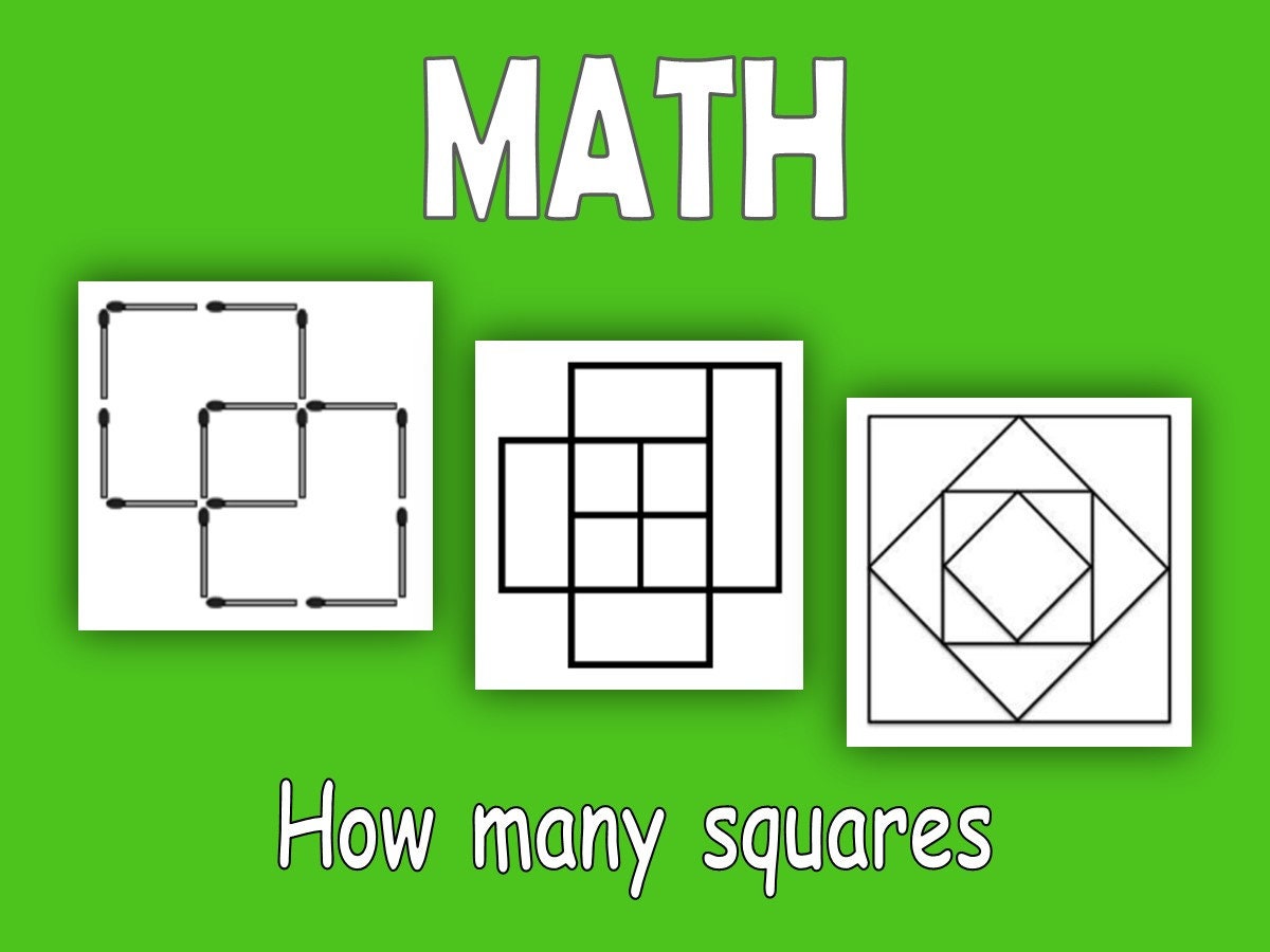 HOW MANY SQUARES - Math Worksheets, Geometry, Homeschool, Daycare ...