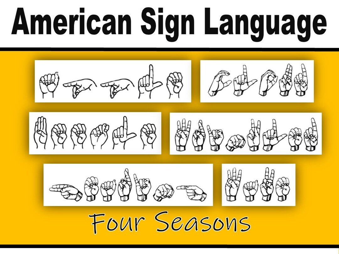 American Sign Language - FOUR SEASONS, Worksheets, Digital Download ...