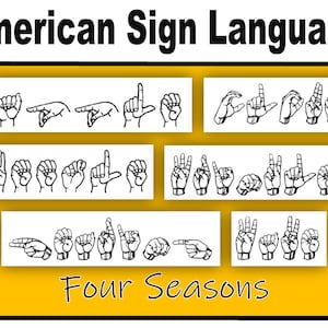 American Sign Language - FOUR SEASONS, Worksheets, Digital Download ...