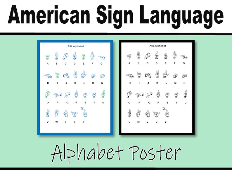 American Sign Language Alphabet POSTER, Digital Download, Educational ...