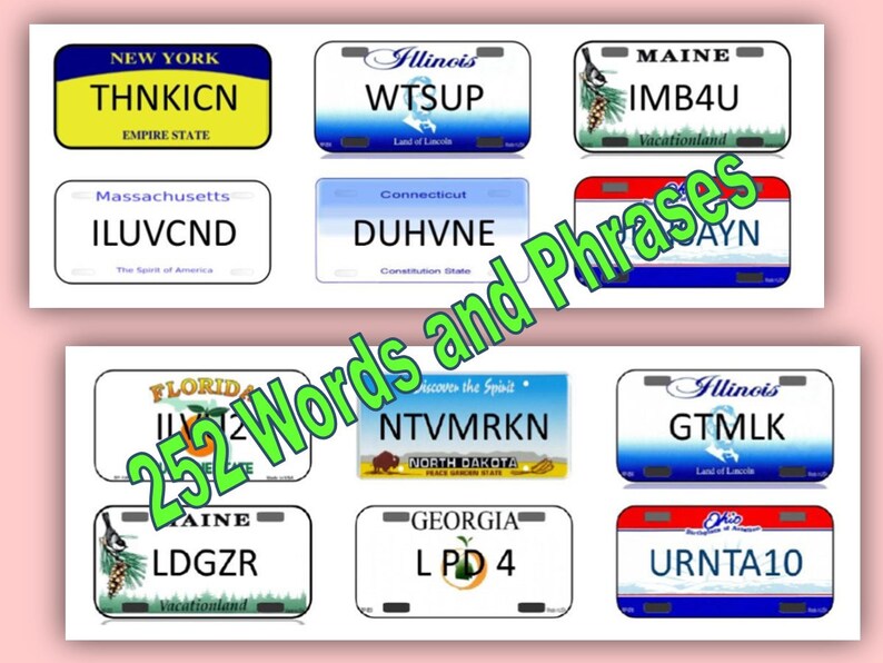 Word Puzzles - License Plates, Instant Digital Download, Worksheets ...