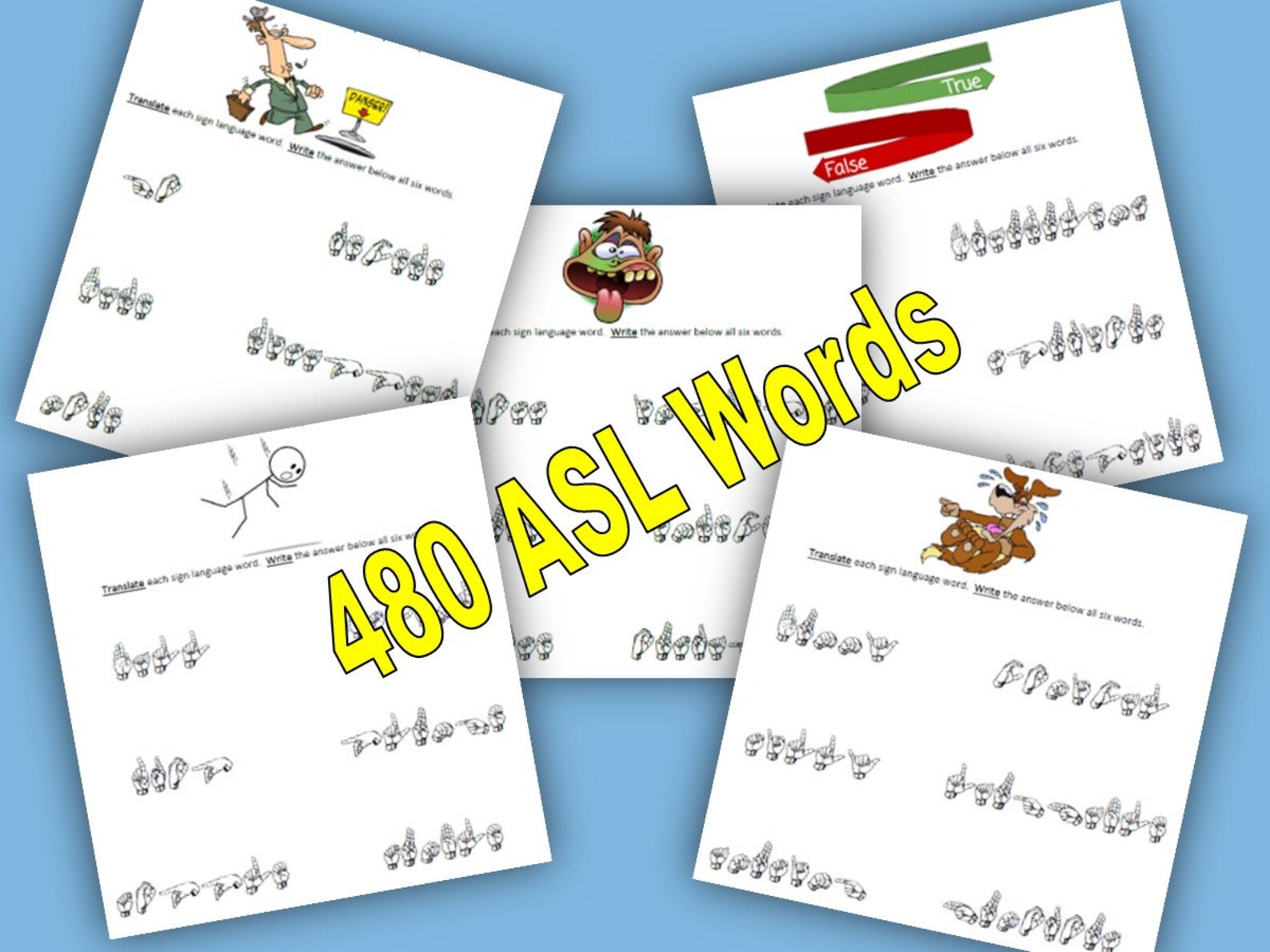 American Sign Language - SYNONYMS, Worksheets, Digital Download ...