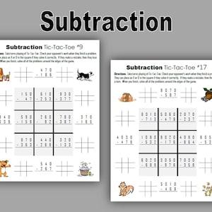 Math Tic-tac-toe, 80 Printable Worksheets, Instant Digital Download ...
