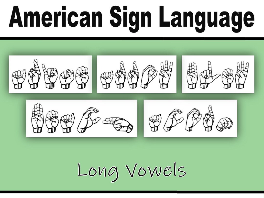 American Sign Language - LONG VOWELS, Worksheets, Digital Download ...