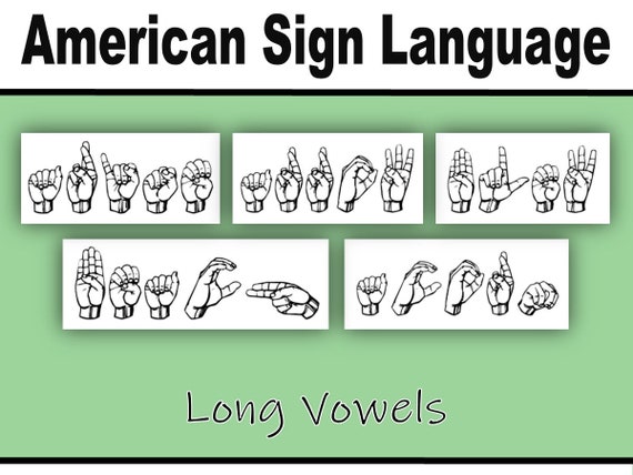 American Sign Language LONG VOWELS Worksheets Digital - Etsy