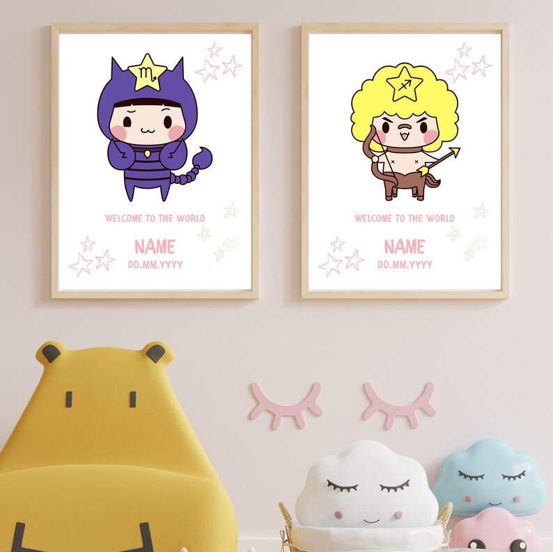 Baby Born Poster Personalized Baby Born Poster Zodiac Baby - Etsy
