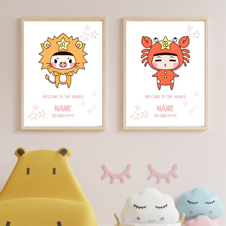 Baby Born Poster Personalized Baby Born Poster Zodiac Baby - Etsy