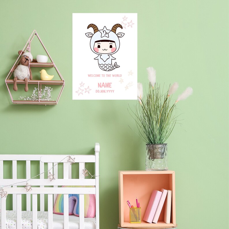 Baby Born Poster Personalized Baby Born Poster Zodiac Baby - Etsy