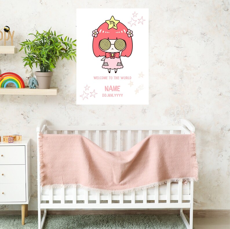 Baby Born Poster Personalized Baby Born Poster Zodiac Baby - Etsy