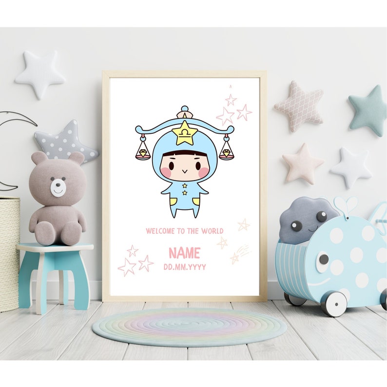 Baby Born Poster Personalized Baby Born Poster Zodiac Baby - Etsy